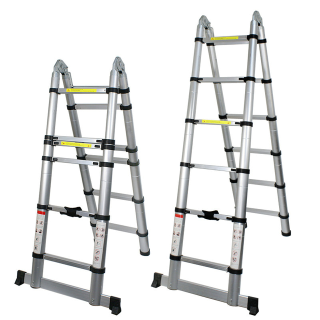 China aluminum double telescopic step ladder manufacturers, aluminum ...