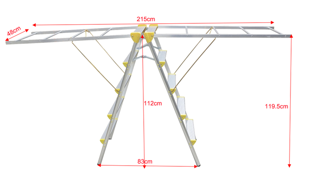 China Aluminum a type 5 steps ladder folding laundry rack ladder ...